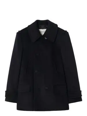 Burberry Wool Cashmere Pea Coat - Blue