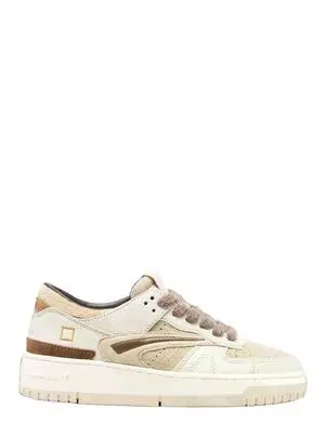 D.a.t.e. Leather Panelled Sneakers - Neutrals