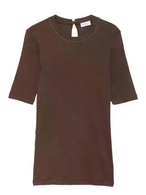 Brunello Cucinelli Monili-chain Detail T-shirt - Brown