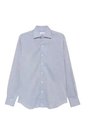 ALESSANDRO GHERARDI Spread-collar Long-sleeve Shirt - Blue