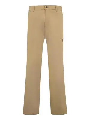 Moncler Logo-patch Straight-leg Trousers - Neutrals