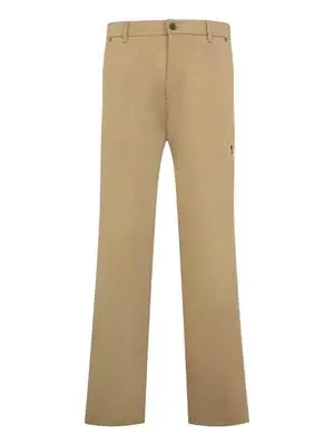 Moncler Logo Patch Straight-leg Trousers - Neutrals