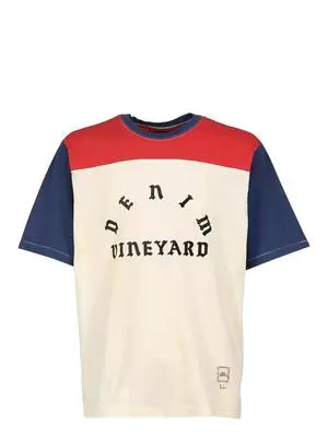 DEAR BORO Colour-block Logo-print T-shirt - Neutrals