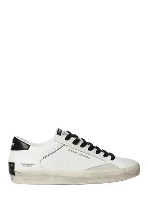 CRIME LONDON Distressed Leather Sneakers - White