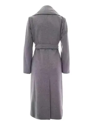 Max Mara Belted Shawl-collar Coat - Grey