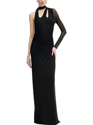 SILVIAN HEACH Silvian Heach Asymmetrical Ruched Maxi Dress