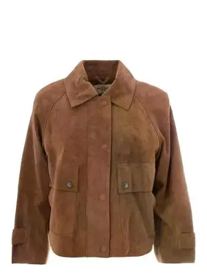 Max Mara Suede Raglan Sleeve Jacket - Brown
