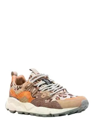 FLOWER MOUNTAIN Yamano 3 Leopard-print Paneled Sneakers - Orange