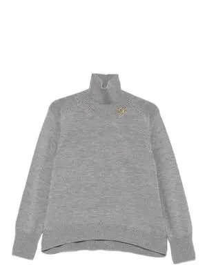 Fabiana Filippi Embellished High-neck Sweater - Grey
