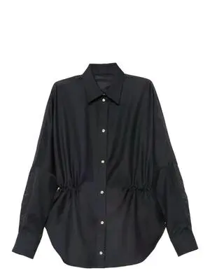 Moncler Drawstring Waist Panelled Shirt - Blue