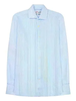 MC2 SAINT BARTH Pamplona Vertical-stripe Long-sleeve Shirt - Blue