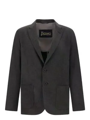 Herno Pinstripe-pattern Single-breasted Blazer - Grey