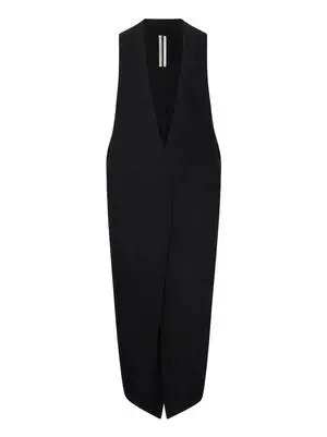 Rick Owens Cyclops V-neck Sleeveless Cardigan-coat - Black