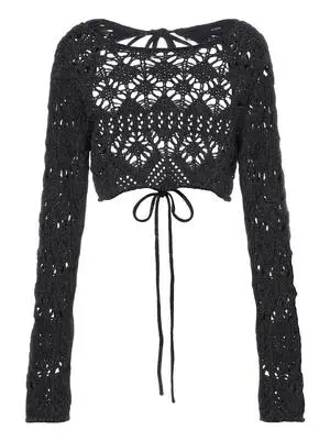 ALANUI Time To Shine Crochet Open-back Top