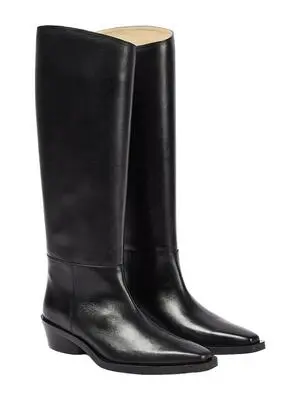 Proenza Schouler Bronco Leather Knee-high Boots Black