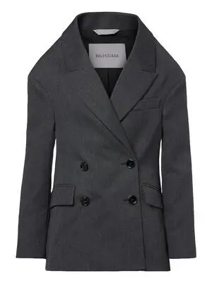 Balenciaga Double-breaster Wool Blazer - Grey