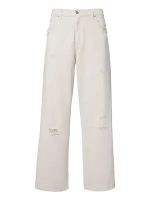 Our Legacy Vast Cut Distressed Wide-leg Jeans - Beige