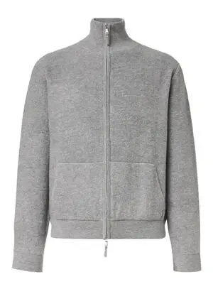 ALLUDE Wool And Cashmere Zip-up Sweater - Grey
