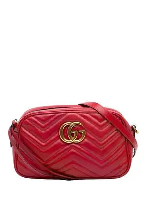Gucci Gg Marmont Matelassé Leather Crossbody Bag - Red