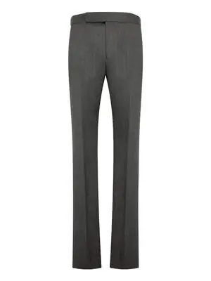 TOM FORD Mouliné Twill Trousers - Grey