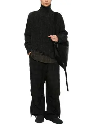 Isabel Benenato Distressed Turtleneck Sweater - Grey