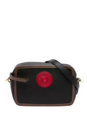 Fendi Fendi Leather Stamp Patch Camera Bag Black