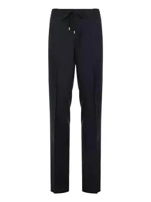 LARDINI Drawstring-fastening Pressed-crease Trousers Blue