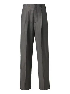 Bottega Veneta Pinstripe Wool And Mohair Wide-leg Pants - Grey