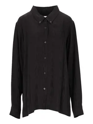 Dries Van Noten Viscose Moiré Motif Shirt - Black