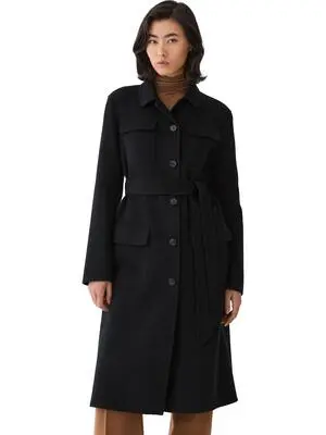 LAFAYETTE 148 NEW YORK Lafayette 148 New York Cashmere Double Face Belted Overcoat