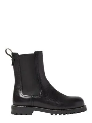 Fendi Tumbled Leather Chelsea Boots - Black