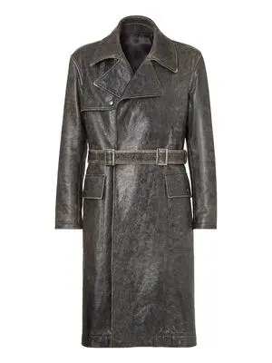 Fendi Leather Trench Coat - Brown