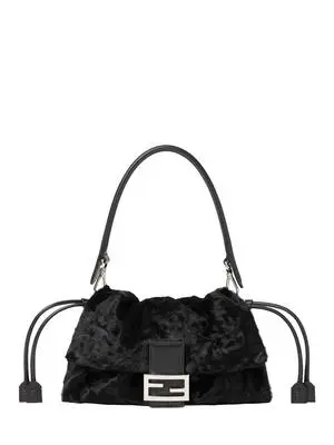 Fendi Baguette Soft Medium Bag - Black