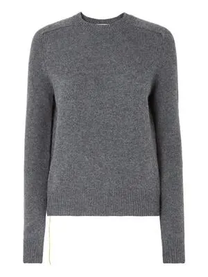 Fendi Cashmere Jumper With Embroidered Logo - Grey