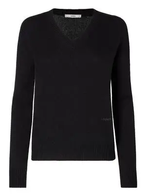 Fendi V-neck Cashmere Jumper - Black