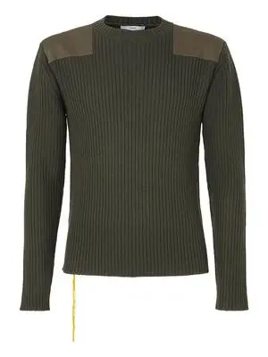 Fendi Long-sleeved Wool Jumper With Contrasting Details - Green