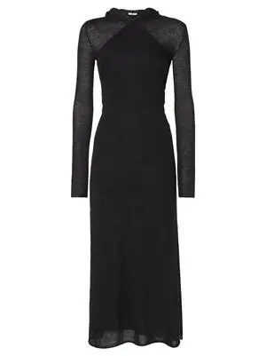 Fendi Crew-neck Midi Dress - Black
