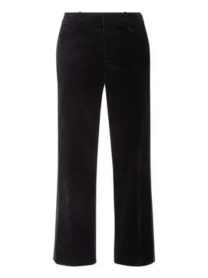Fendi Fendi Tailored Velvet Trousers With Grosgrain Trim Black