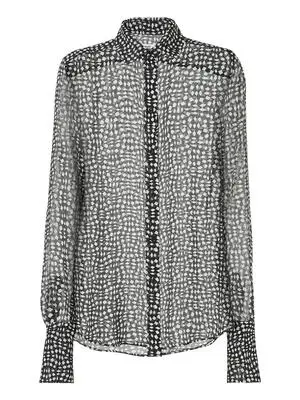 Fendi Fendi Geometric Print Silk Georgette Shirt Multicolour