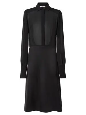 Fendi Silk Georgette Midi Shirt Dress - Black