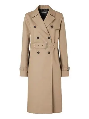 Fendi Double-breasted Trench Coat With Ff Zucca Motif Lining - Beige