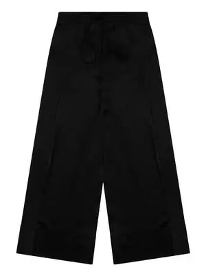 TOTEME Wide Leg Satin Trousers - Black
