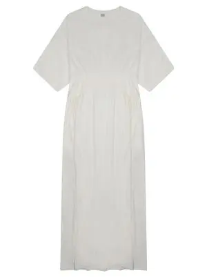 TOTEME Midi Short Sleeve Dress - White