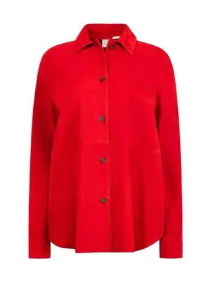 TOTEME Suede Overshirt Shirt - Red