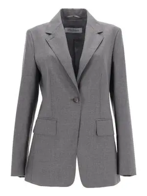 Max Mara Max Mara Women Single-Breasted Blazer Gray