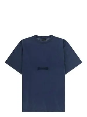Balenciaga T-shirt Con Logo Ricamato - Blue