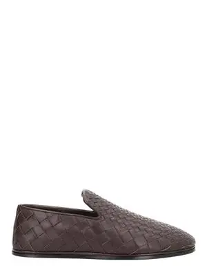 Bottega Veneta Slipper Sunday Woven Leather Slip-on Loafers - Brown