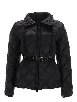 Max Mara Quilted Belted Jacket Black