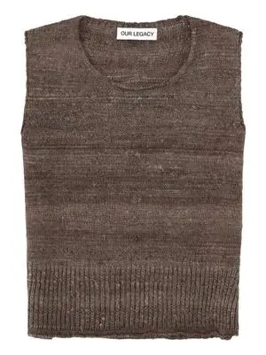 Our Legacy Sleeveless Silk Knit Top - Brown