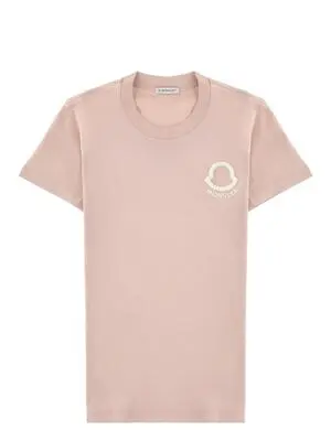 Moncler Moncler Embroidered Logo T-Shirt Pink
